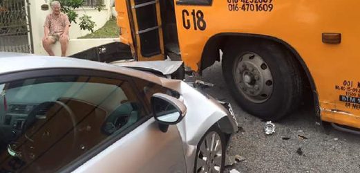 School bus with faulty brake swirls before tyres end in drain | News ...