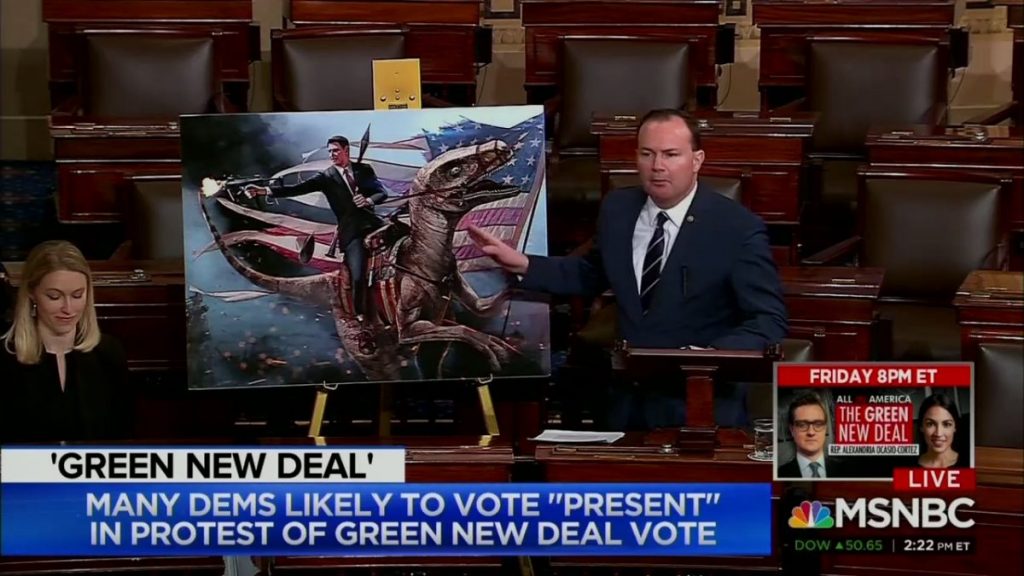 A GOP senator brought a giant picture of Ronald Reagan riding a ...