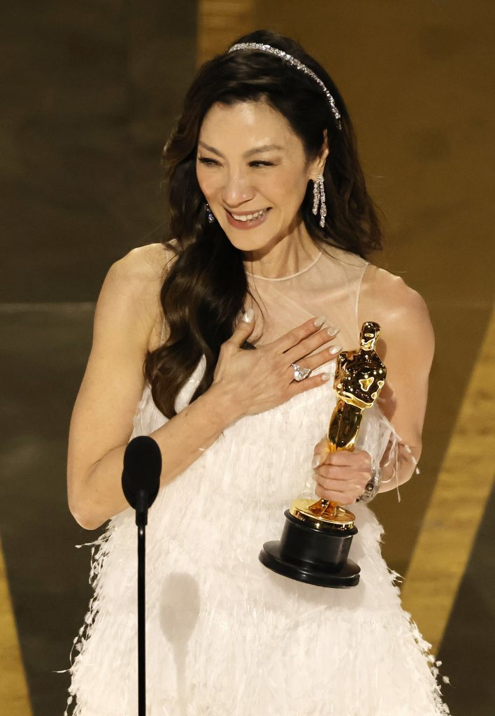 Best Actress Michelle Yeoh in Moussaieff at Oscars 95th Academy Awards ...